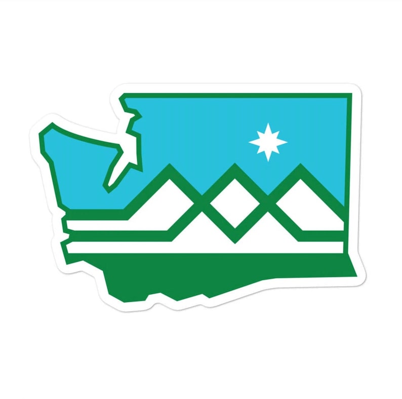 New Washington State Flag Sticker 2-pack - Etsy