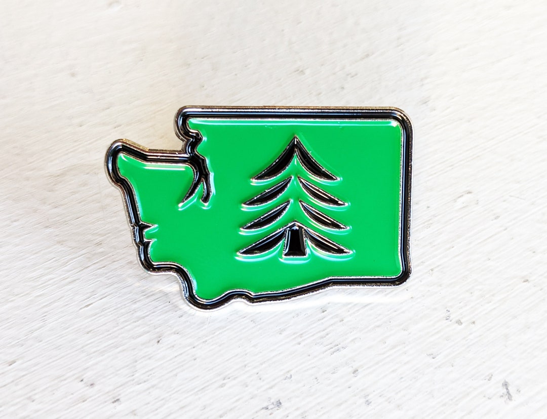 Washington State Evergreen Tree Enamel Pin - Etsy