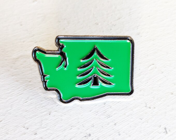 Washington State Evergreen Tree Enamel Pin - Etsy