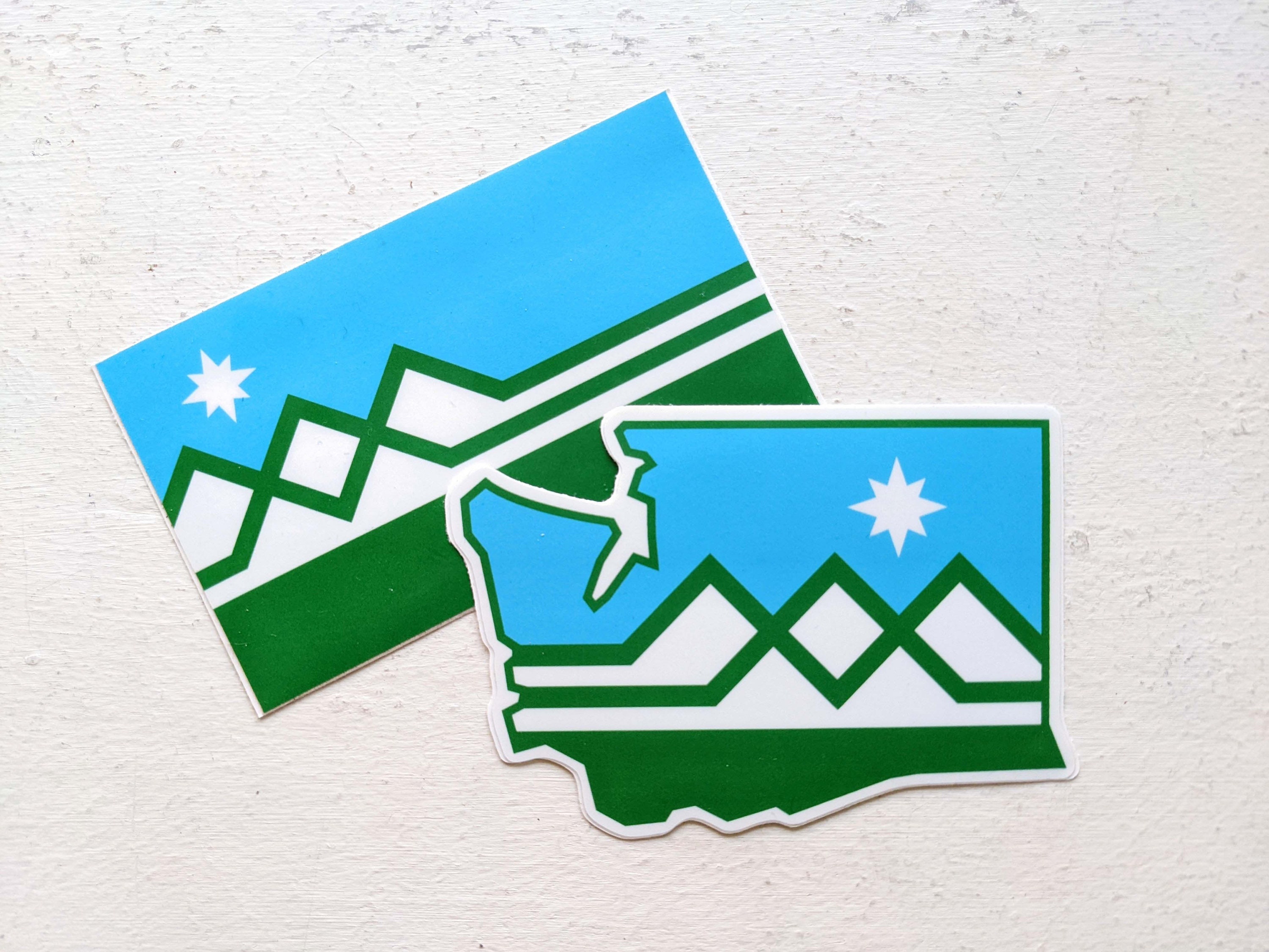 New Washington State Flag Sticker 2-pack - Etsy
