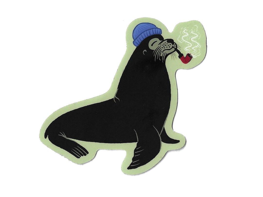 Harbor Seal Sea Captain Sticker - Etsy