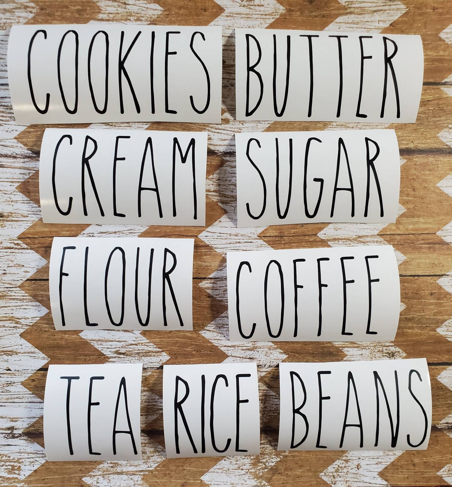 Canister labels /Kitchen Labels / Pantry decals/ Rae Dunn | Etsy