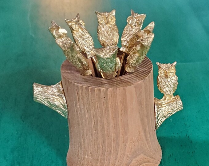 1950s-1960s RARE MCM Owls Gold Cocktail Pick Set - Etsy