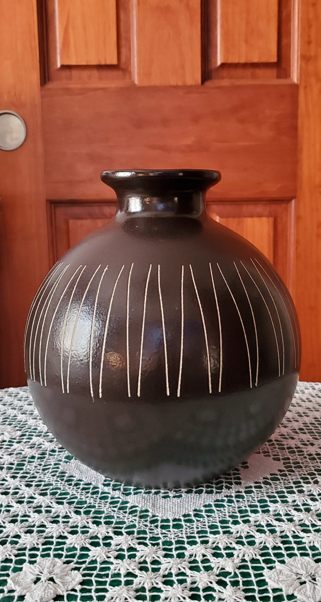 Vintage Larry Laslo by HAEGER Glossy Brown With Off-white Lines ...