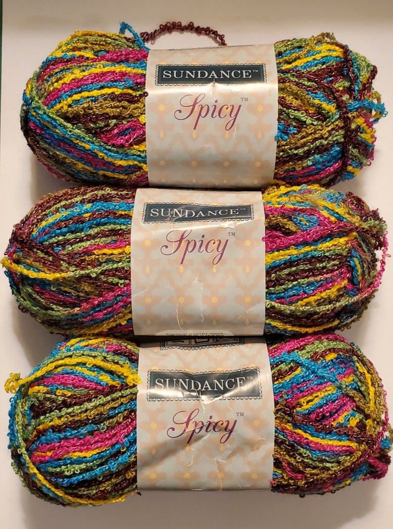 Sundance Spicy Yarn 3 Skeins Color: Carnival - Etsy