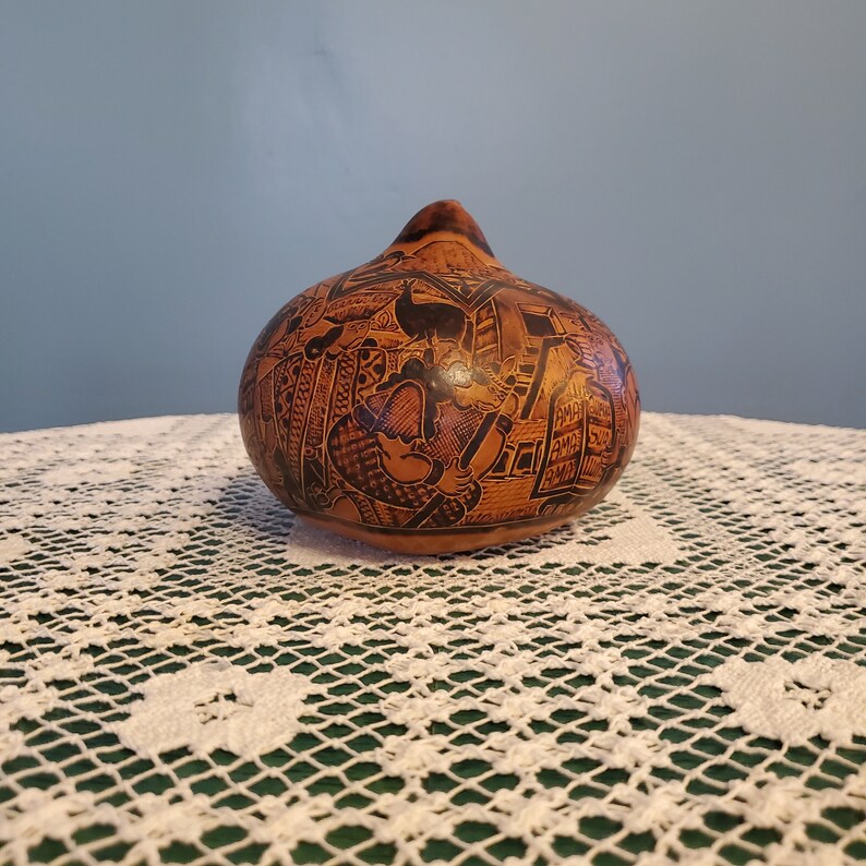Peruvian Gourd Art Beautiful Unusual Artwork - Etsy