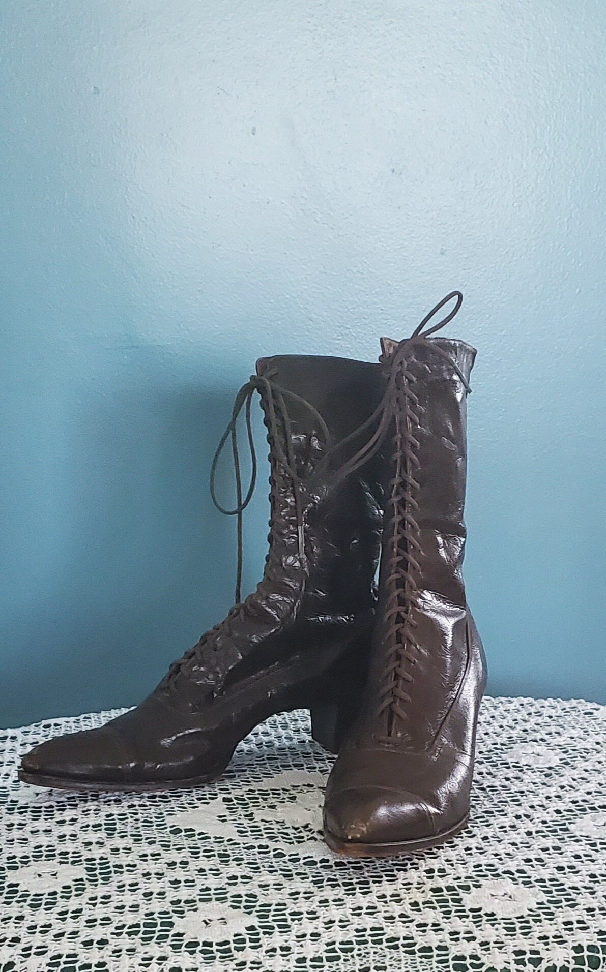 Antique Edwardian Victorian Women's Lace up Leather Boots Shoes - Etsy