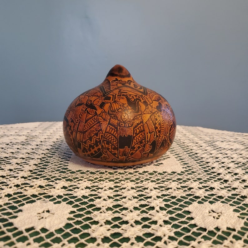 Peruvian Gourd Art Beautiful Unusual Artwork - Etsy