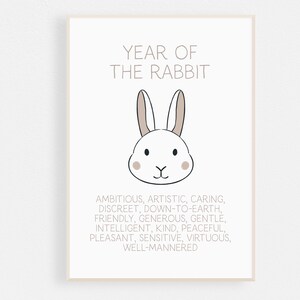 Adorable Rabbit Printable 2023 for a Baby Born in the Year of the ...