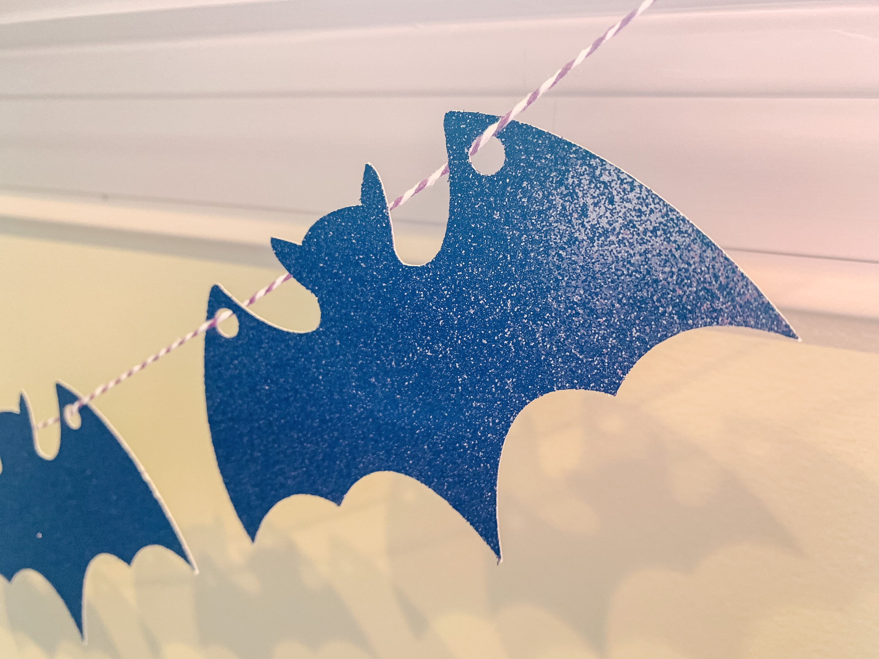 Bat Halloween Banner Halloween Banner Glitter Bats Banner - Etsy