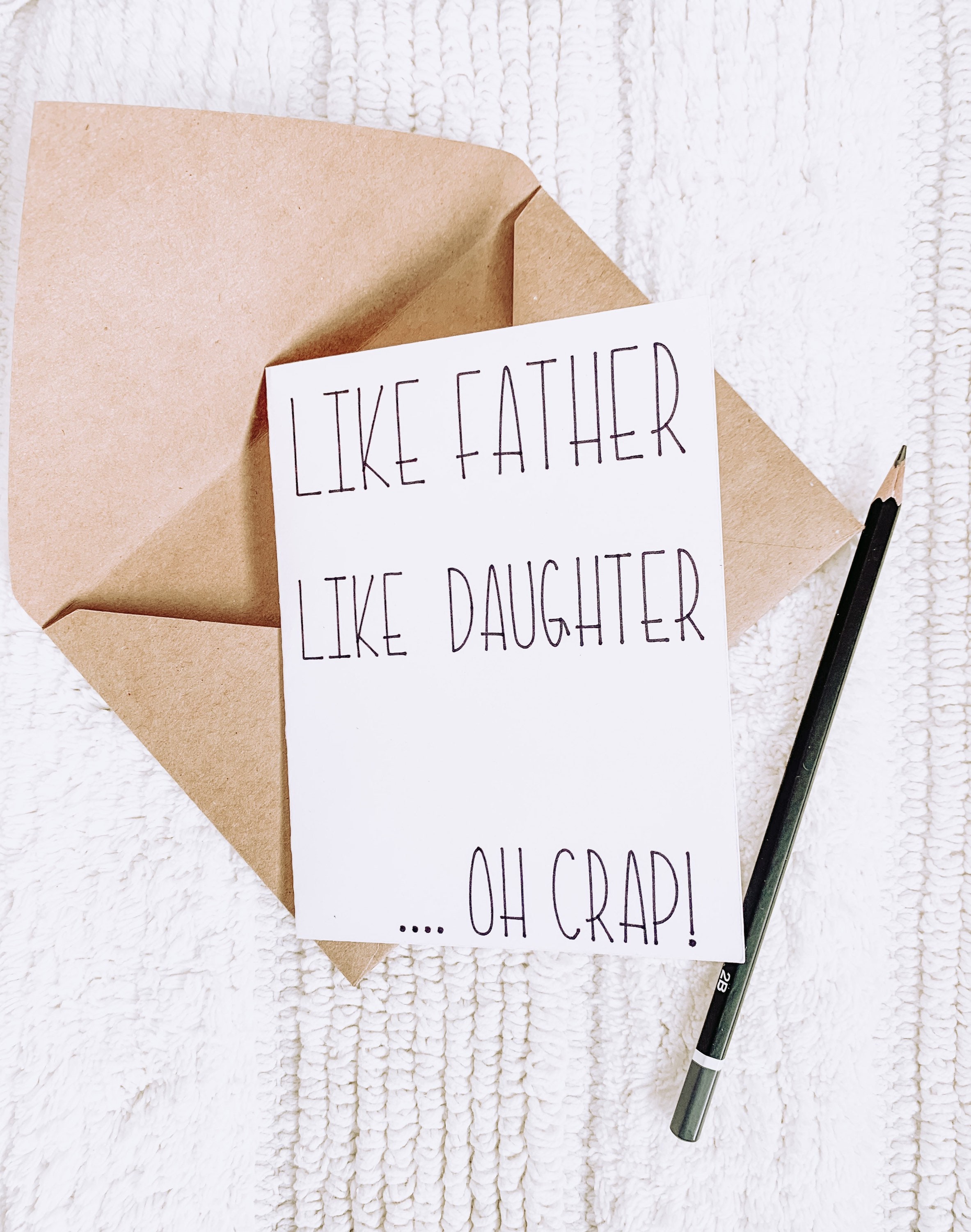 Like Father Like Daughter Oh Crap Card Funny Fathers Day - Etsy
