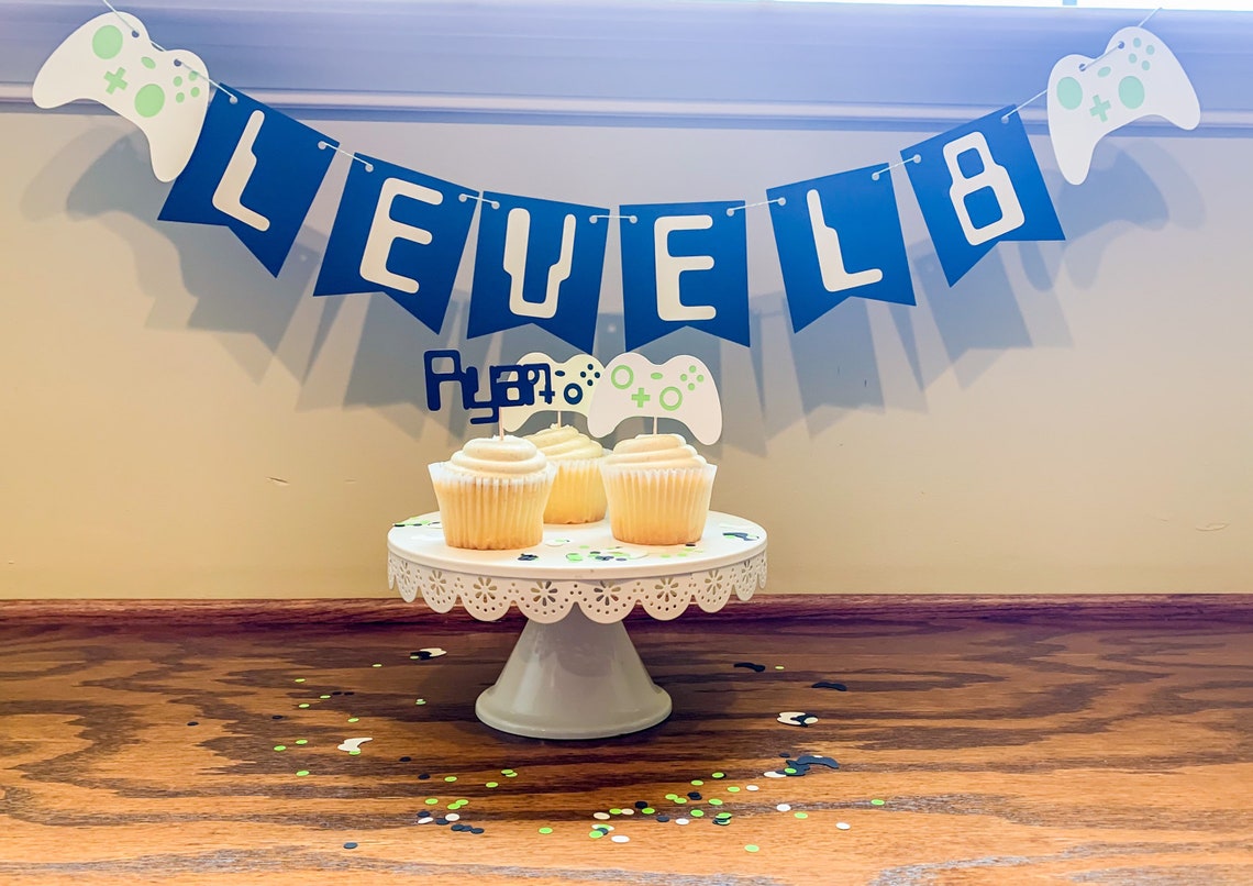 Level up Party Banner Level up Banner Personalized Gamer - Etsy