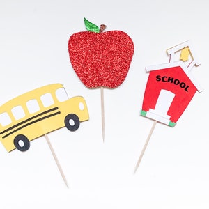Back to School Cupcake Toppers School Cupcake Toppers School - Etsy