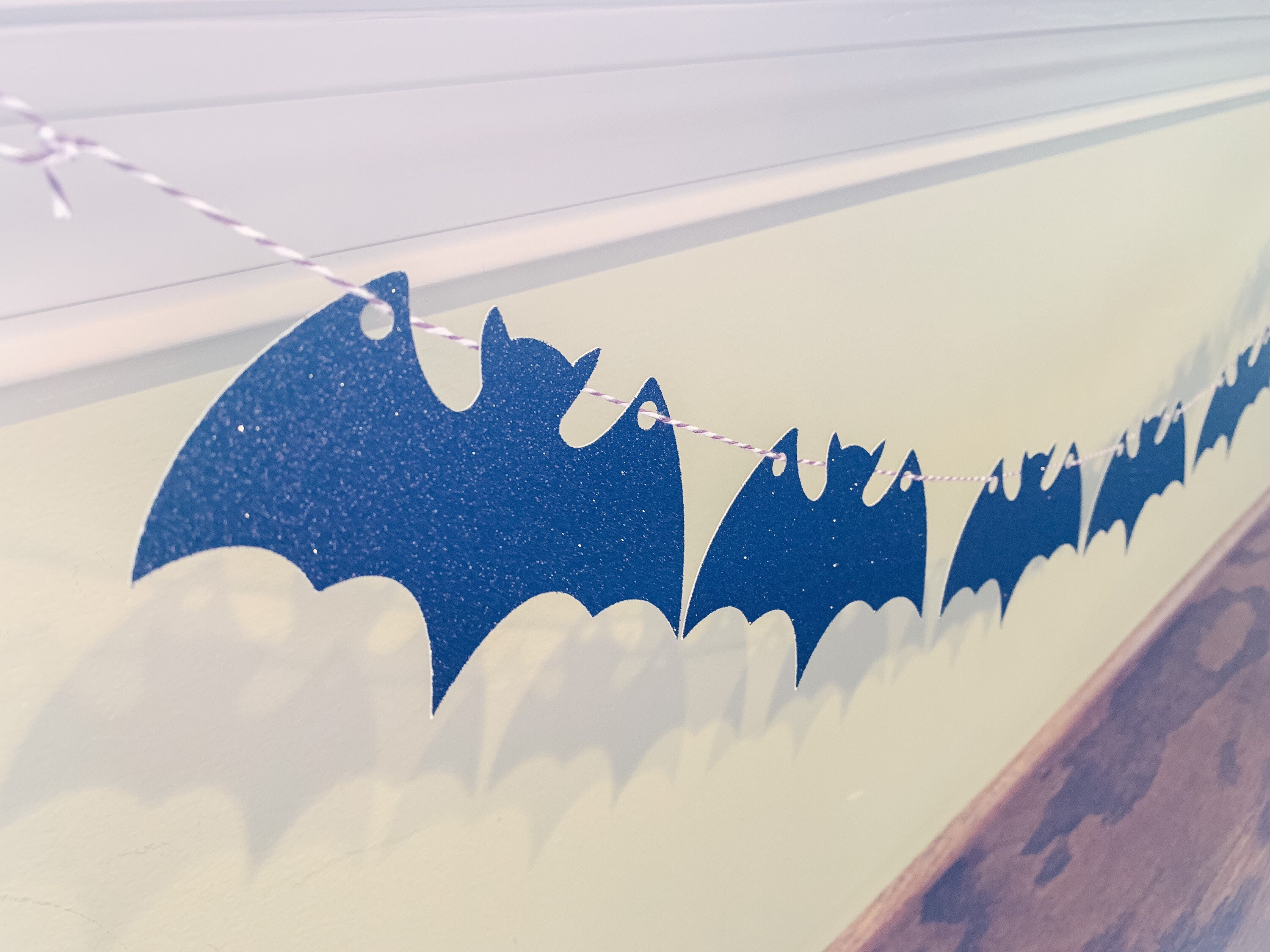 Bat Halloween Banner Halloween Banner Glitter Bats Banner - Etsy
