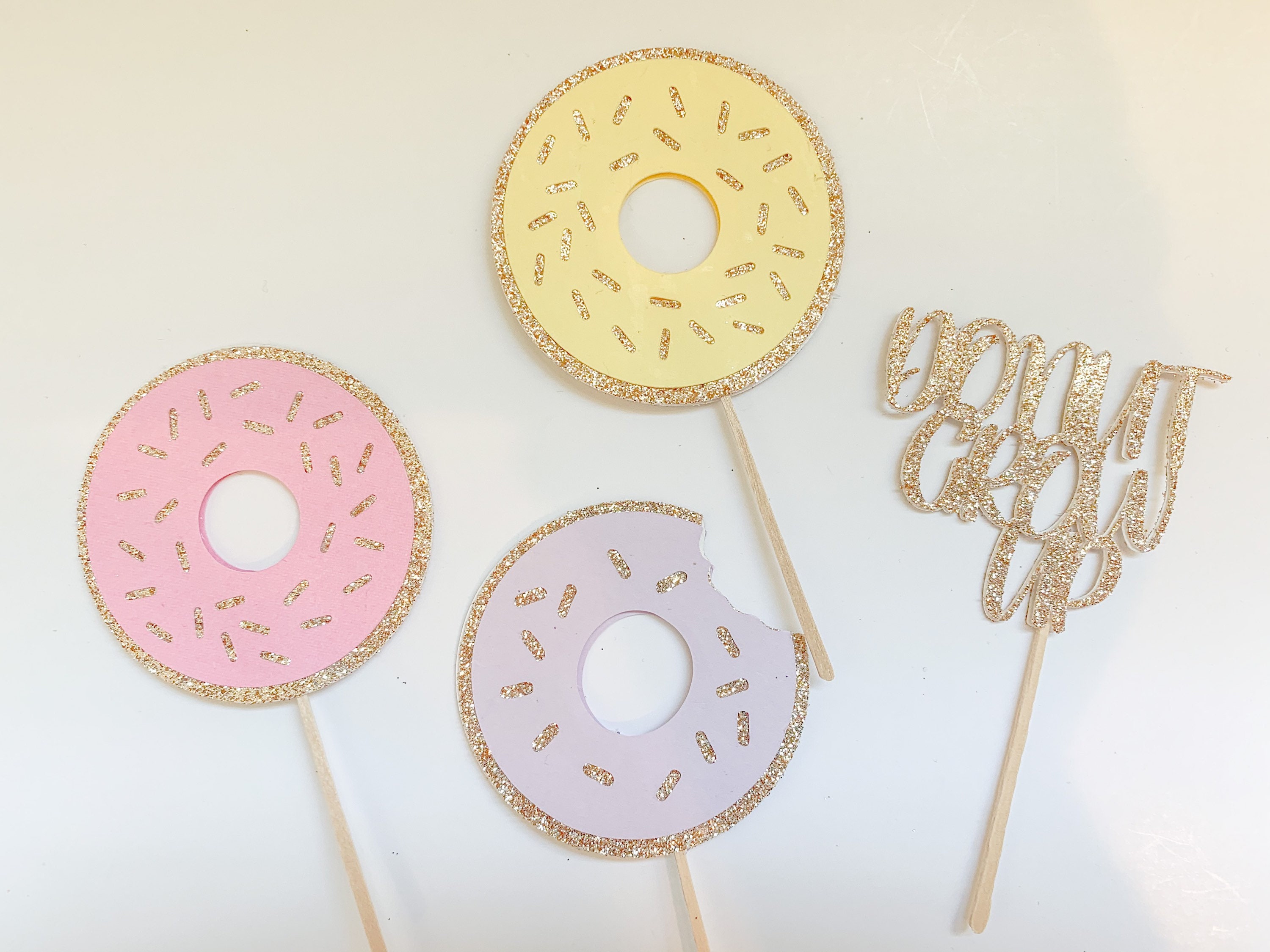 Donut Cupcake Toppers-donut Grow up Cupcake Toppers-pastel - Etsy