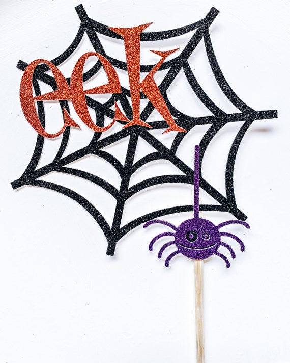 Spider Web Halloween Cake Topper Spider Web Cake Topper Eek - Etsy