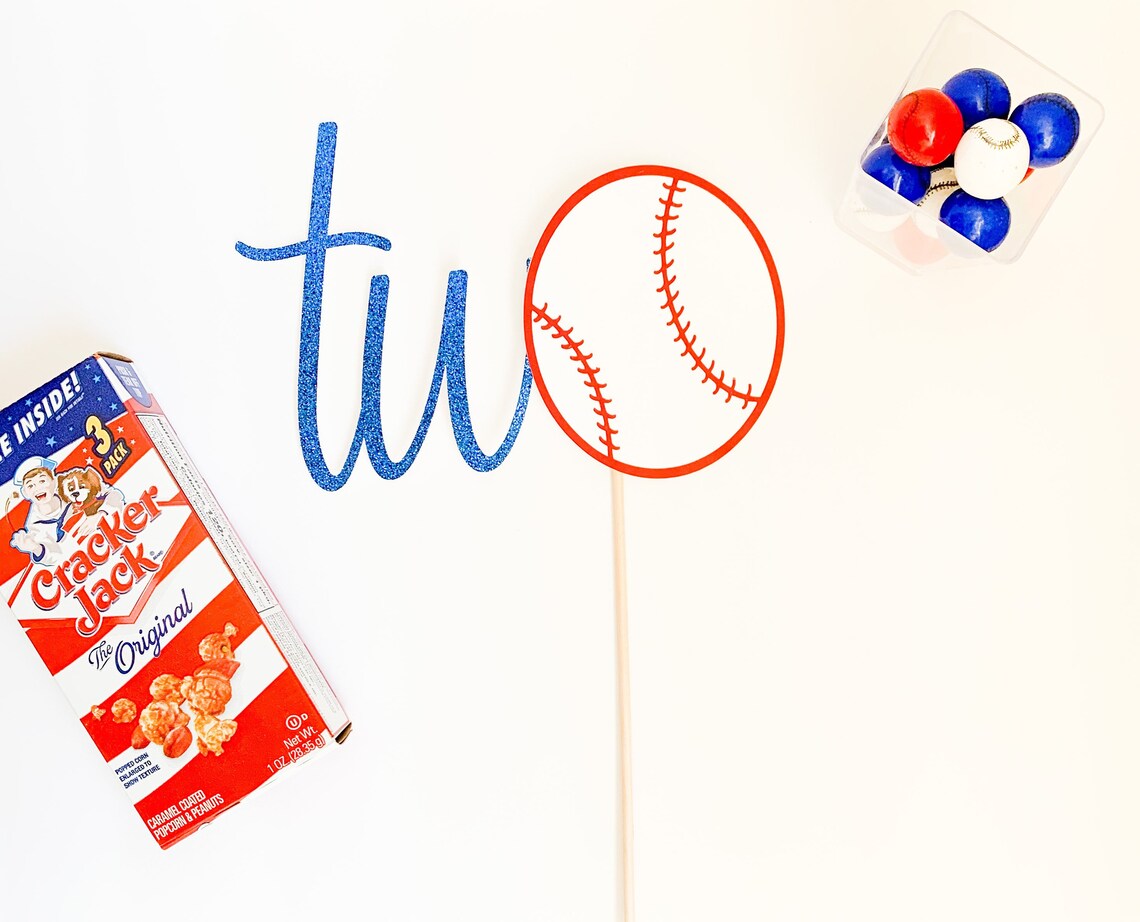Two Baseball Cake Topper-second Birthday-baseball - Etsy