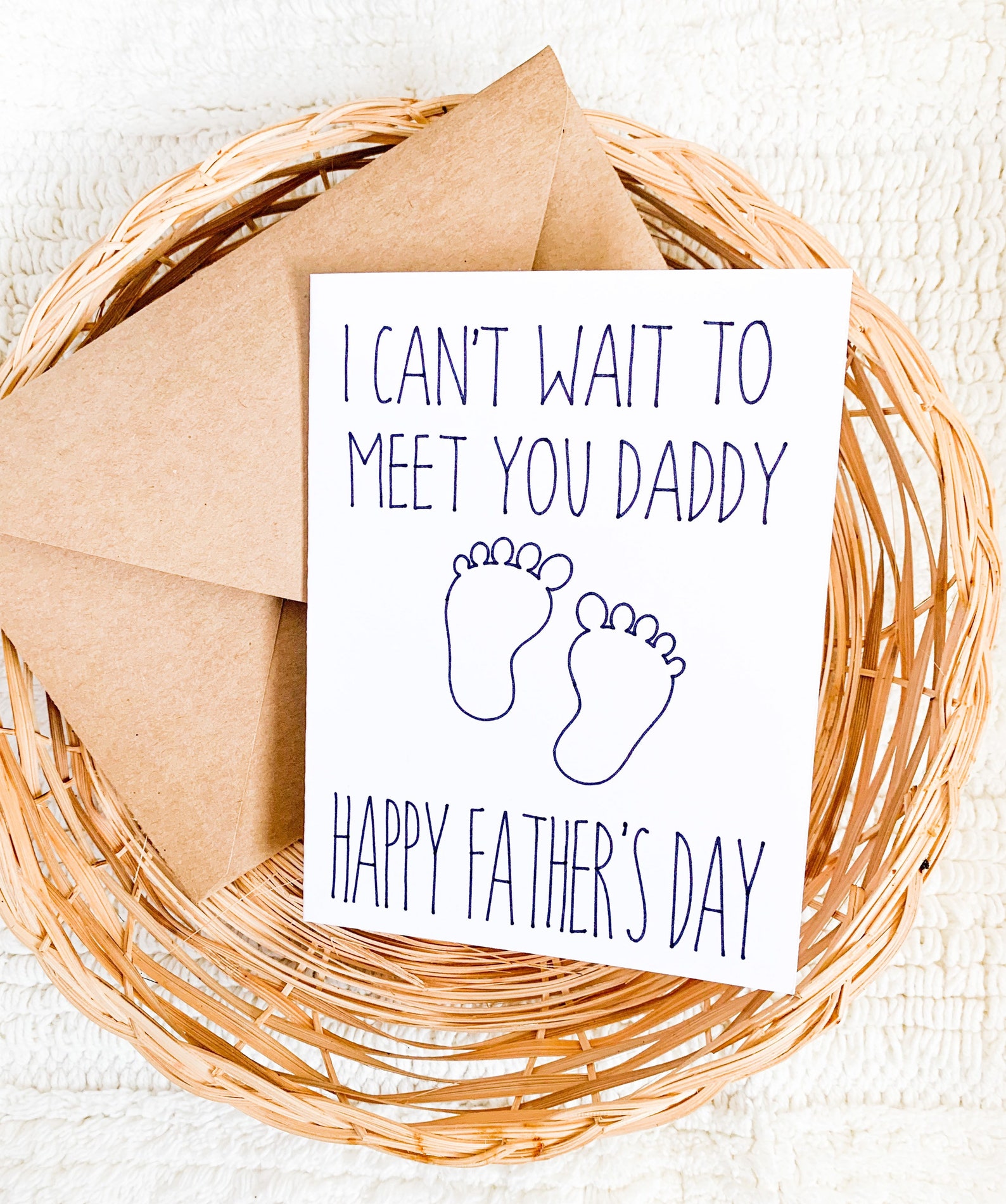 I Cant Wait To Meet You Daddyfathers Day Cardfathers Day Etsy