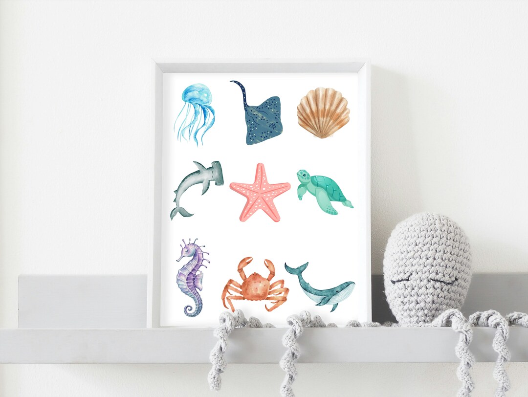 Printable Ocean Animal Photo, Ocean Photo Poster for Platform, Ocean ...
