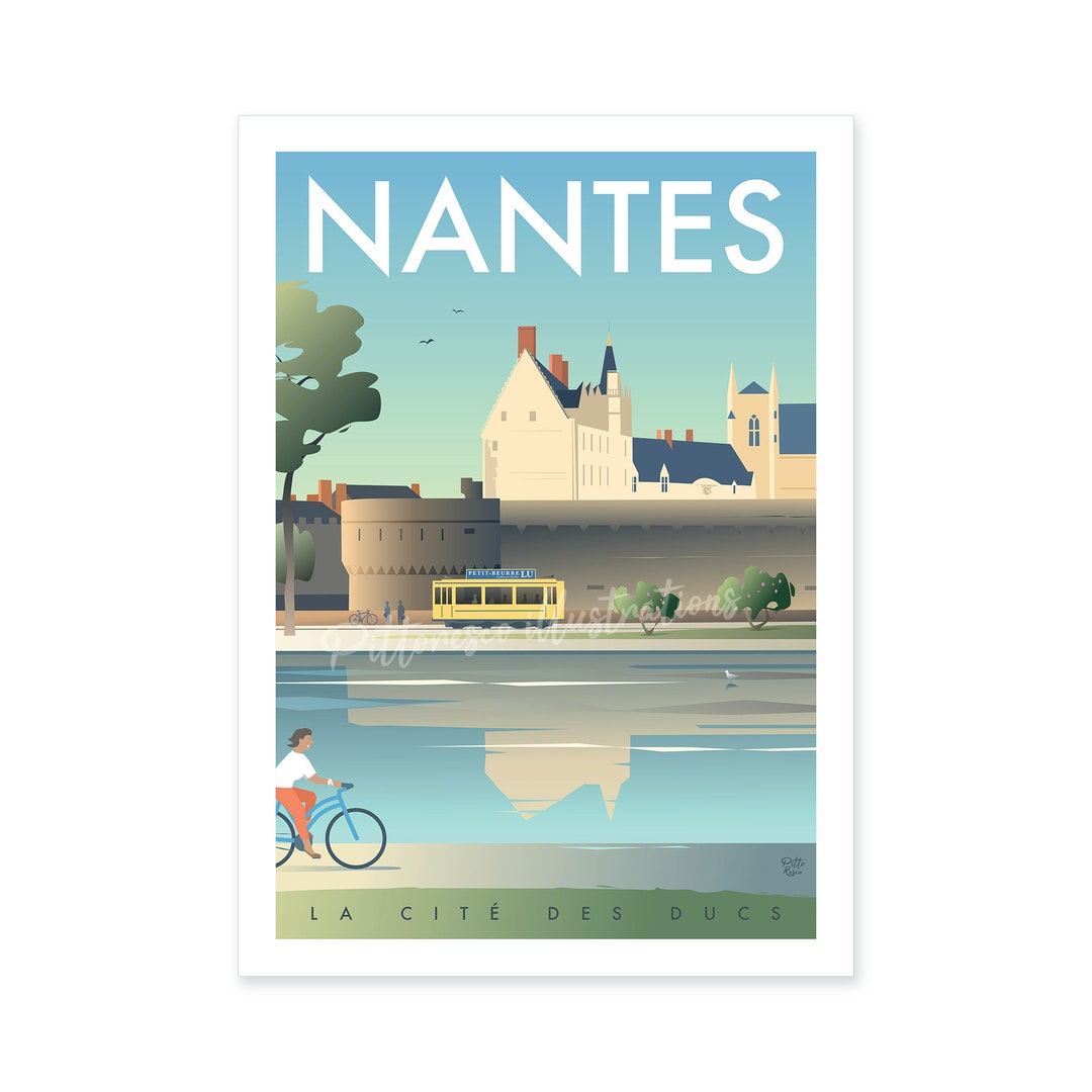 Affiche Nantes château des Ducs de Bretagne, Poster Loire atlantique ...