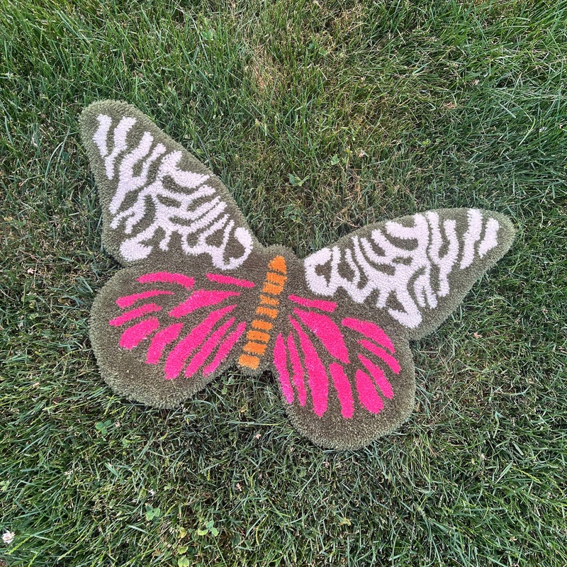 Butterfly Tufted Rug - Etsy