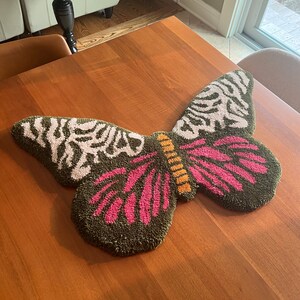 Butterfly Tufted Rug Decor, Moth Wall Hanging Art - Etsy