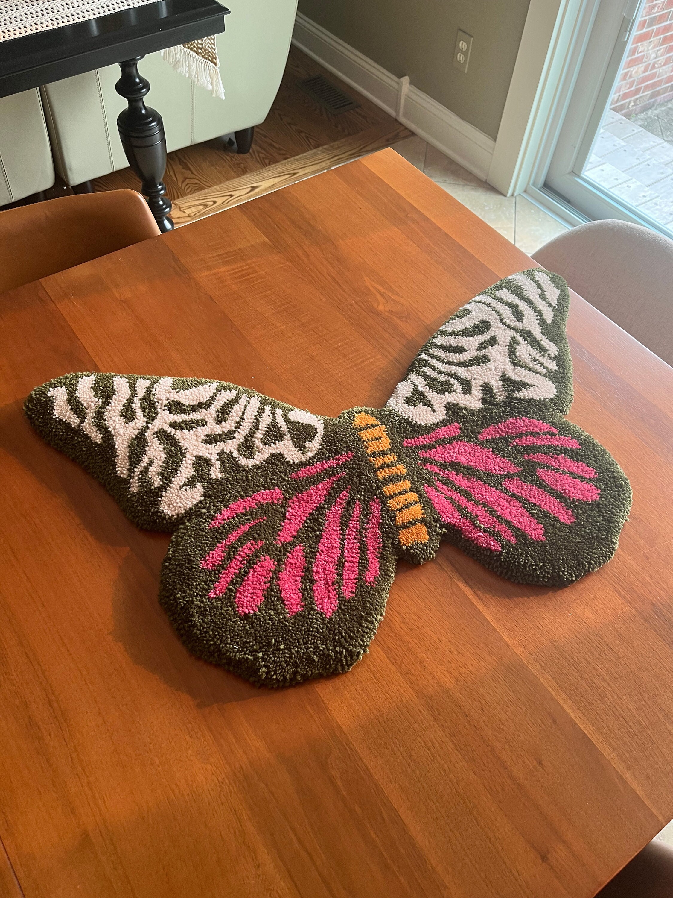 Butterfly Tufted Rug Decor, Moth Wall Hanging Art - Etsy