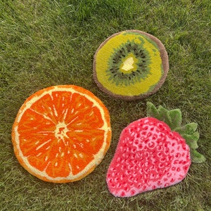 Orange Tufted Wall Hanging, Fruit Wall Decor Rug, Custom Citrus ...