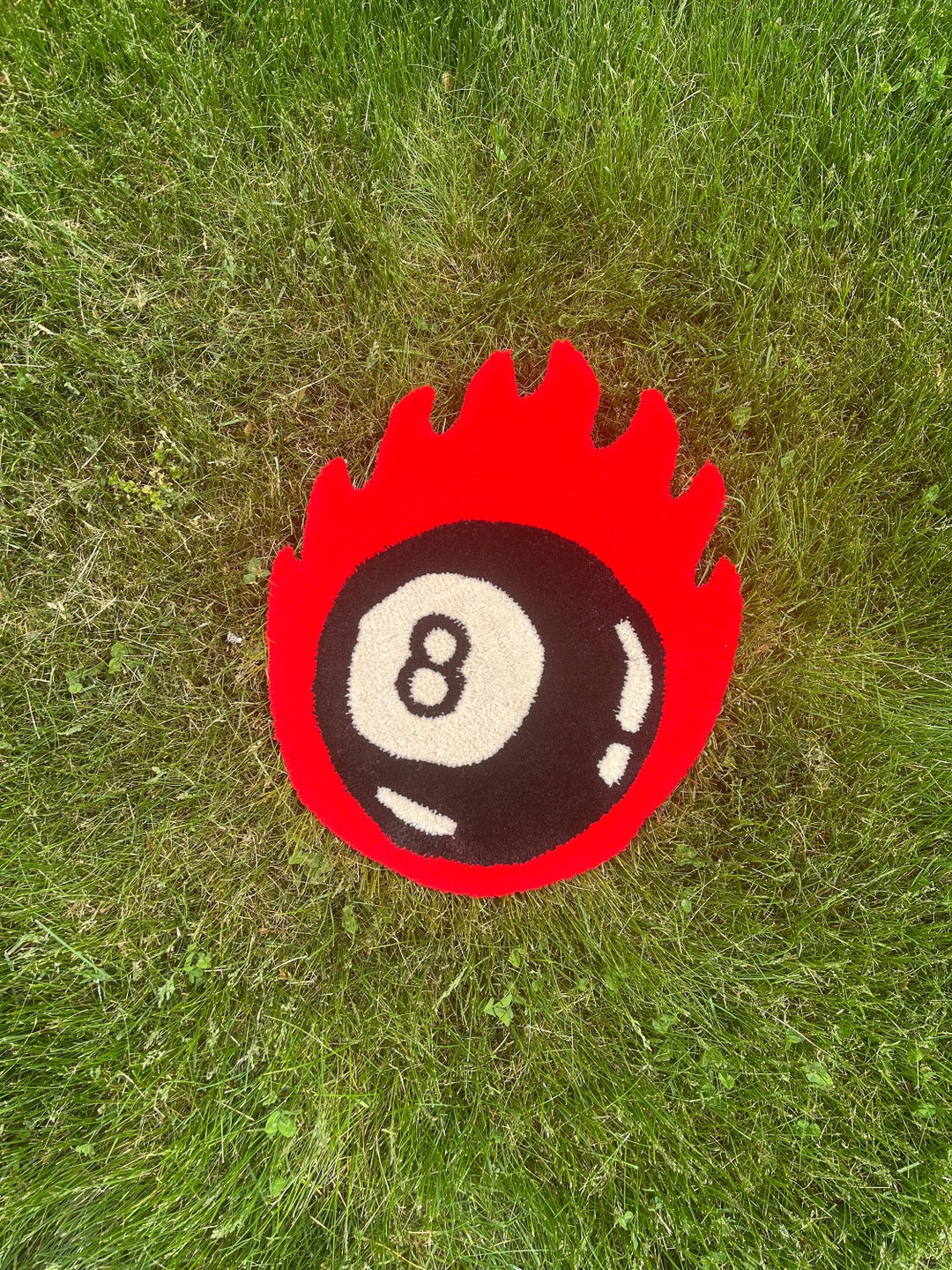 Fire Magic 8 Ball Tufted Rug, Flames Billiards Wall Decor, Custom Pool ...