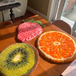 Orange Tufted Wall Hanging, Fruit Wall Decor Rug, Custom Citrus ...