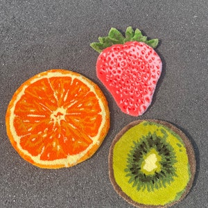 Orange Tufted Wall Hanging, Fruit Wall Decor Rug, Custom Citrus ...