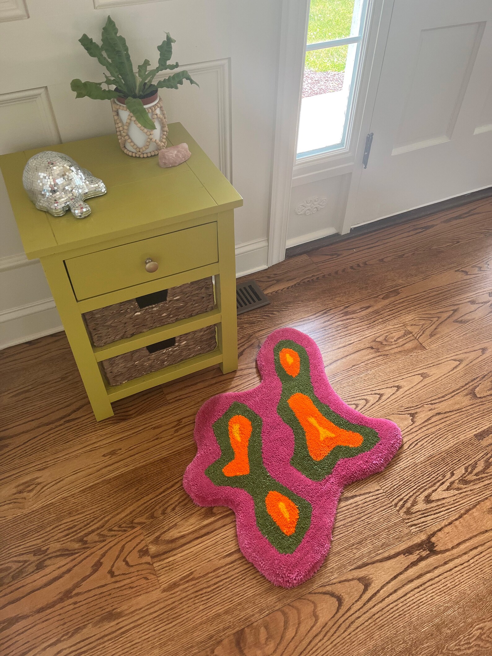Abstract Tufted Rug, Fluid Form Carpet, Blob Rug Art, Irregular Wall ...