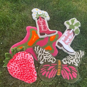 Butterfly Tufted Rug Decor, Moth Wall Hanging Art - Etsy