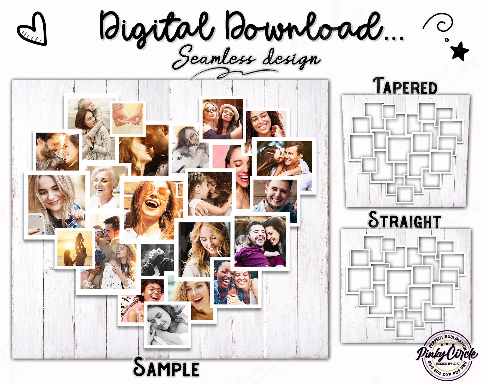 Frame Photo Tumbler Template Png Sublimation Photo Collage - Etsy