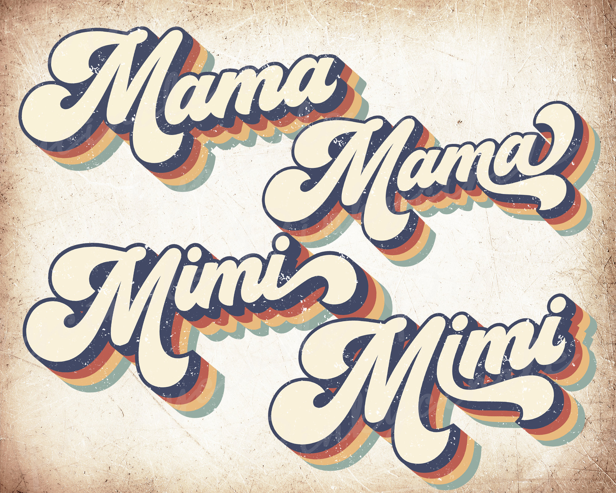 Retro Mama Mimi Png Mama Sublimation Sublimation Download | Etsy