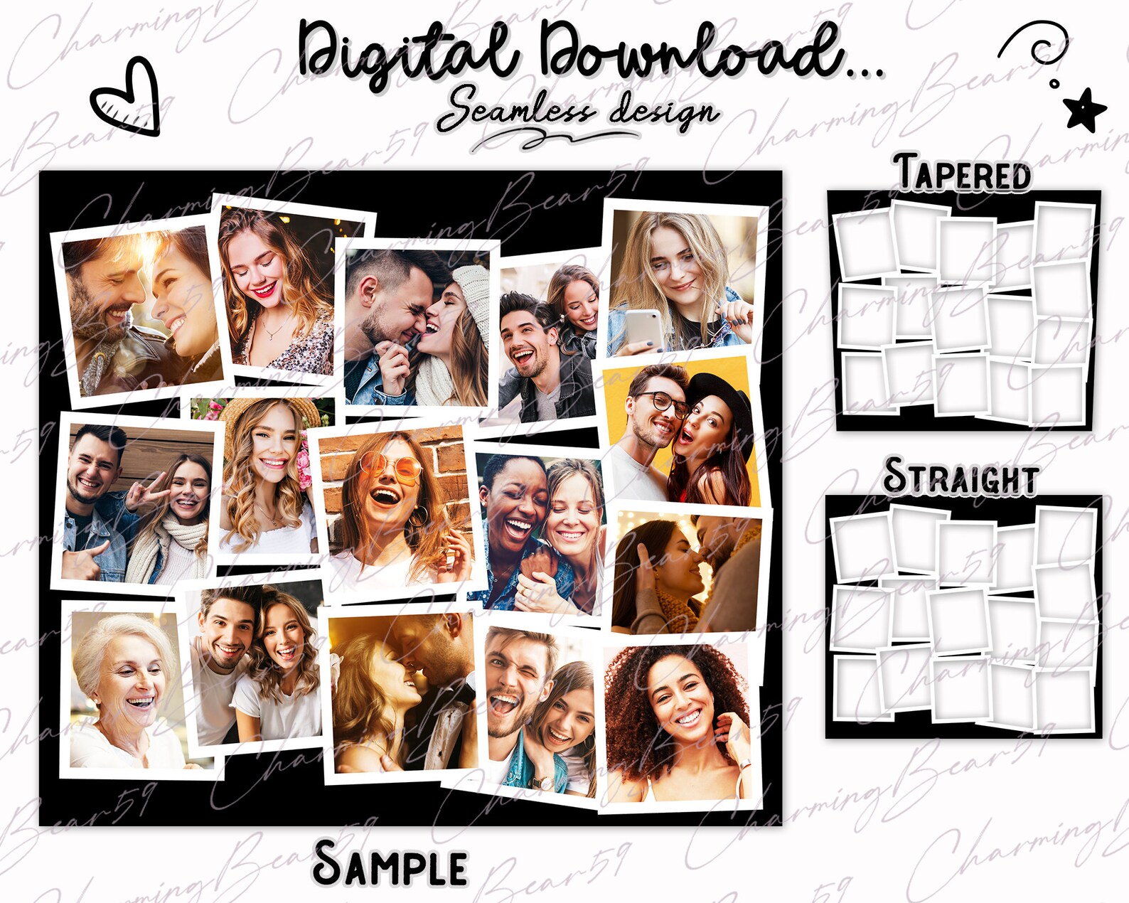 16 Photo Collage Frame Photo Tumbler Template Photo Collage - Etsy