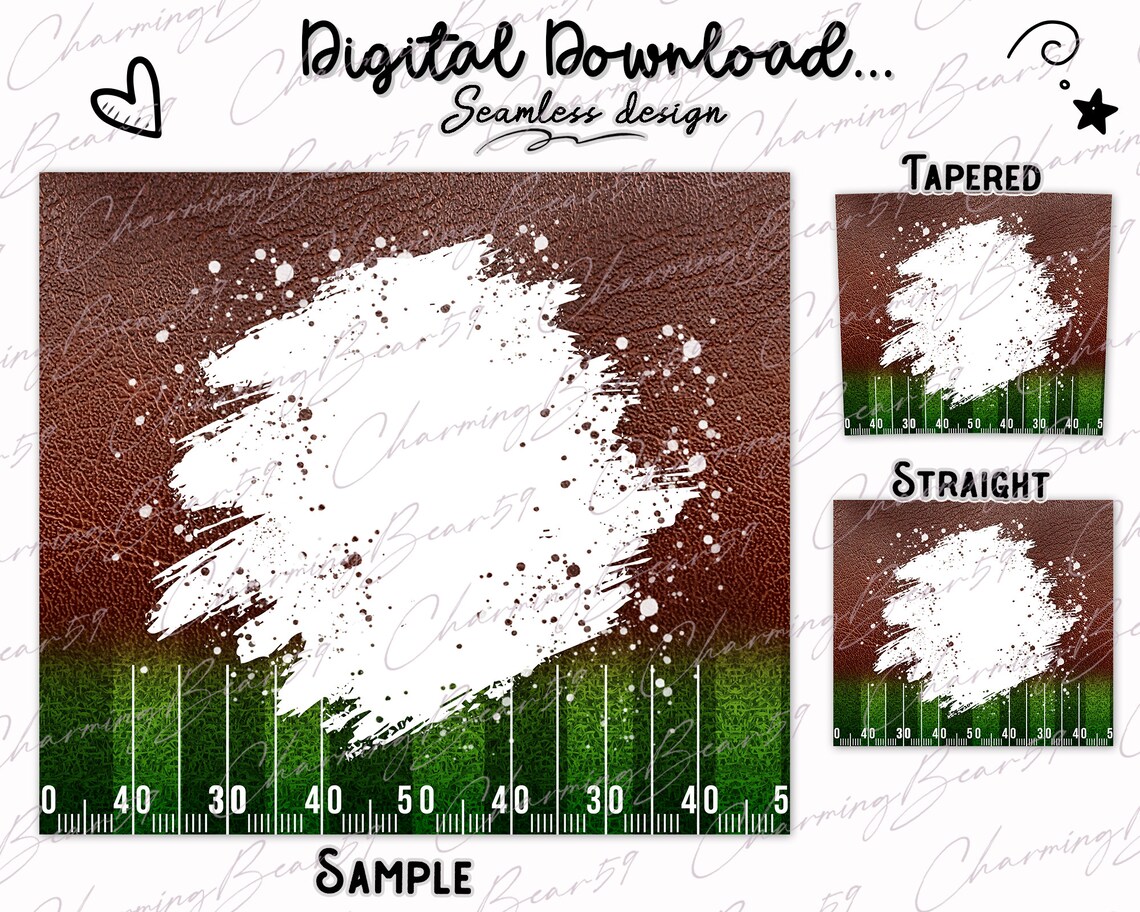 Football Mom Tumbler Sublimation Design,football Field Tumbler Leather ...