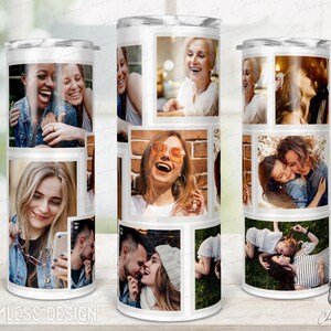 Frame Photo Tumbler PNG, Photo Collage Template 20oz Skinny Tumbler Png ...