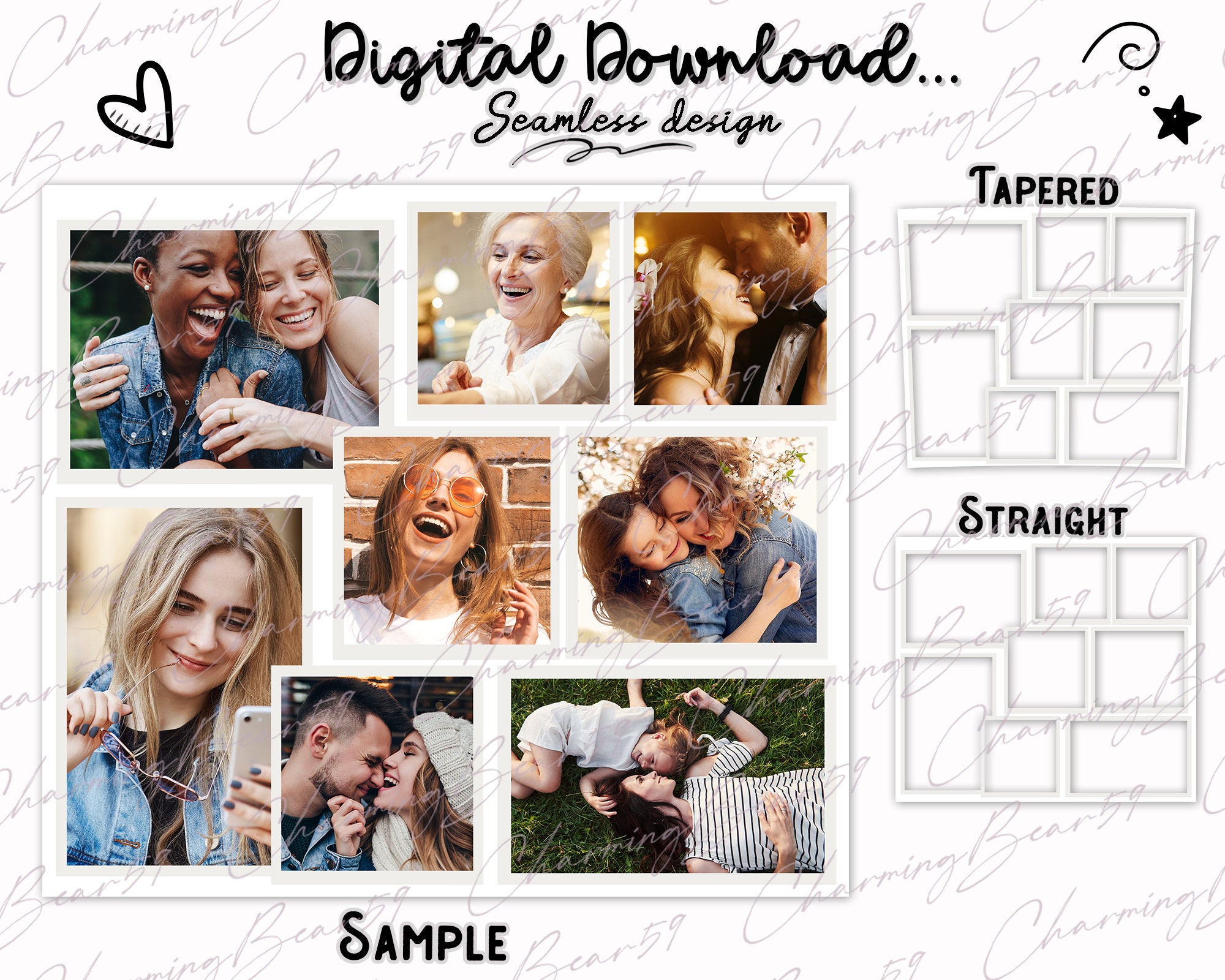 Frame Photo Tumbler PNG, Photo Collage Template 20oz Skinny Tumbler Png ...