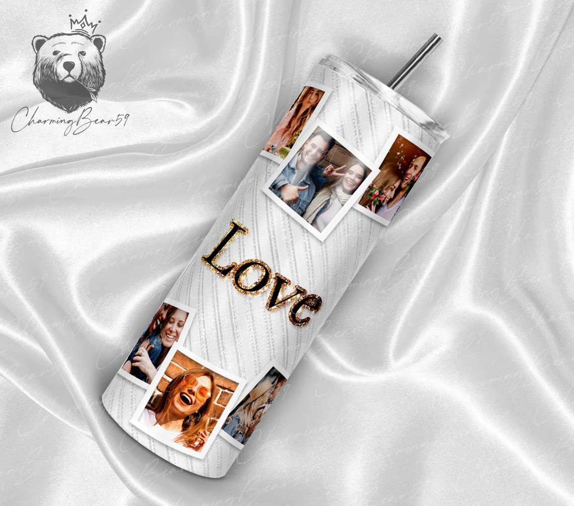 Heart Frame Photo Tumbler Template, Photo Collage Tumbler Love Png ...