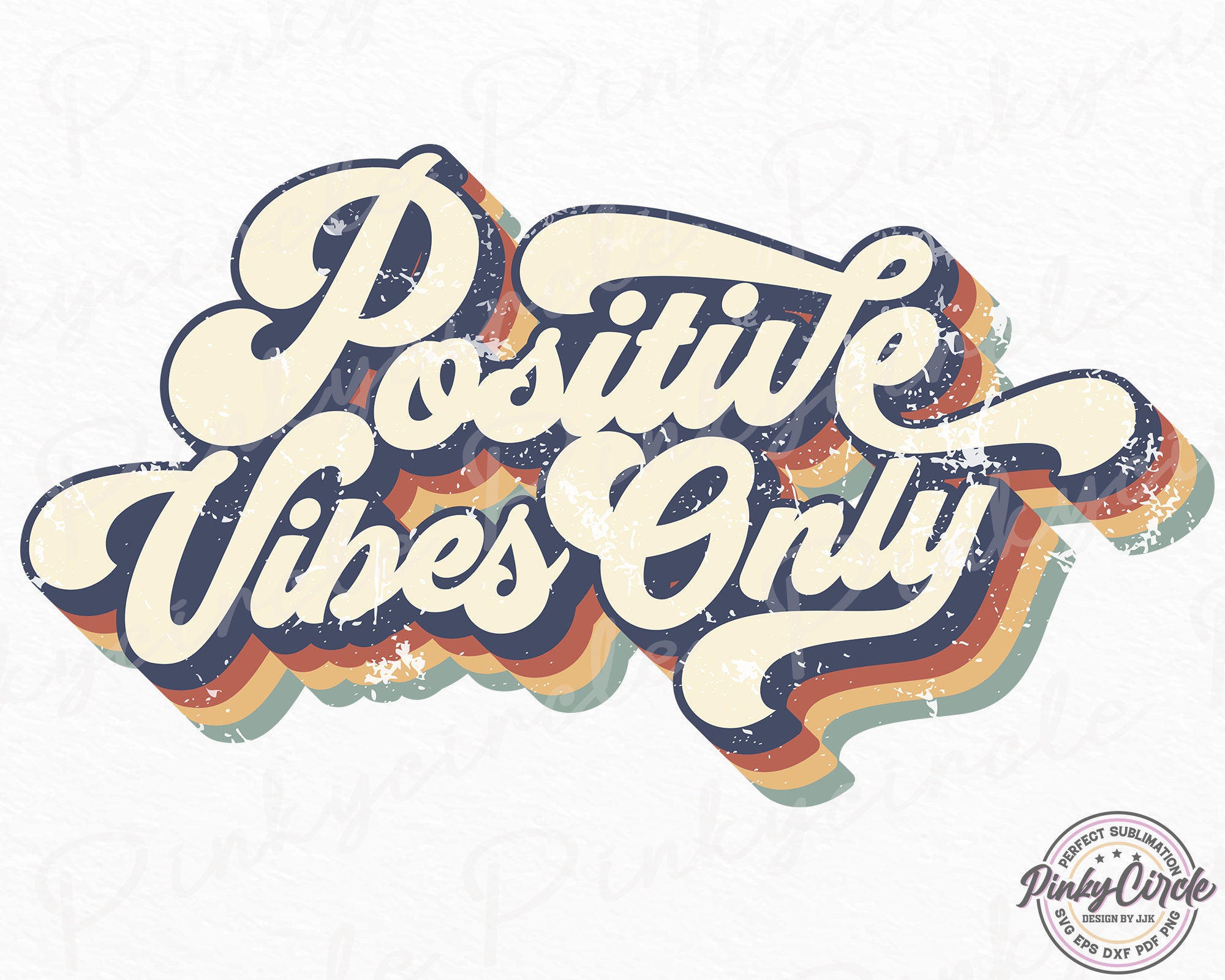Retro Positive Vibes Only Sublimation Png Vintage Png Design | Etsy