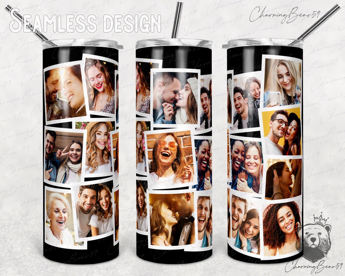 16 Photo Collage, Frame Photo Tumbler Template, Photo Collage Png ...
