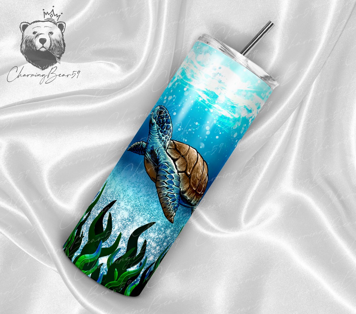 Sea Turtles Tumbler Wrap Sea Turtles Sublimation, Sea Turtle Glitter ...