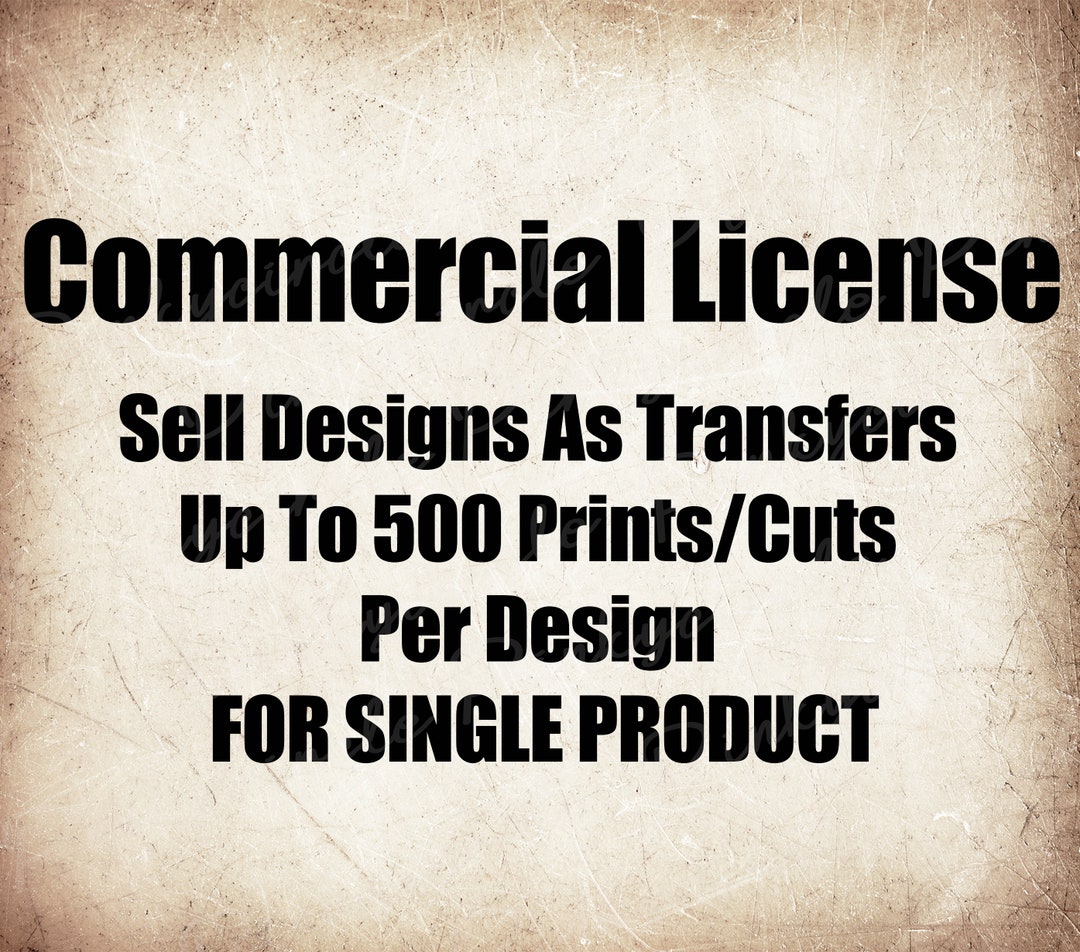 Commercial License to Sell Designs as Transfers - Etsy