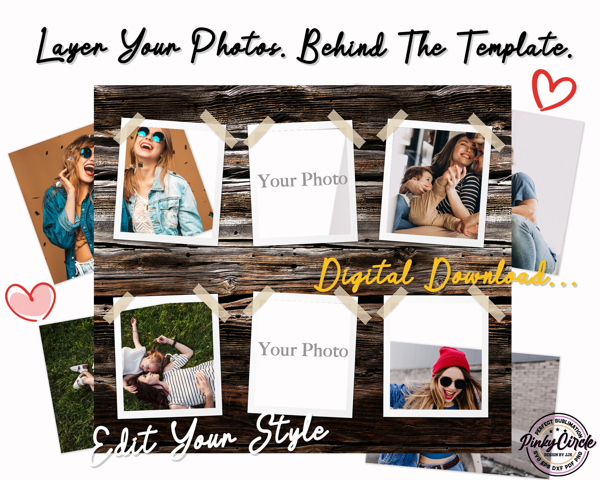 Rustic Wood Grain Photo Frame 20oz Skinny Tapered And | Etsy