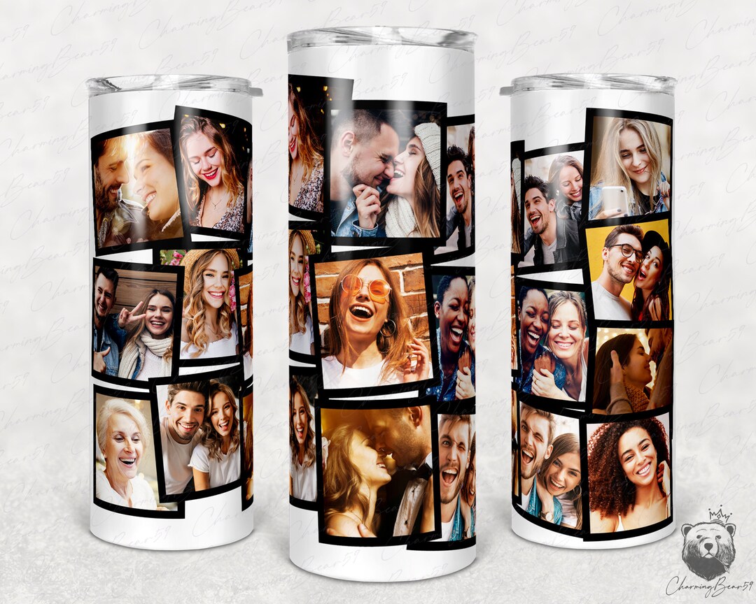 Frame Photo Tumbler Template, 16 Photo Collage, Photo Collage Png ...