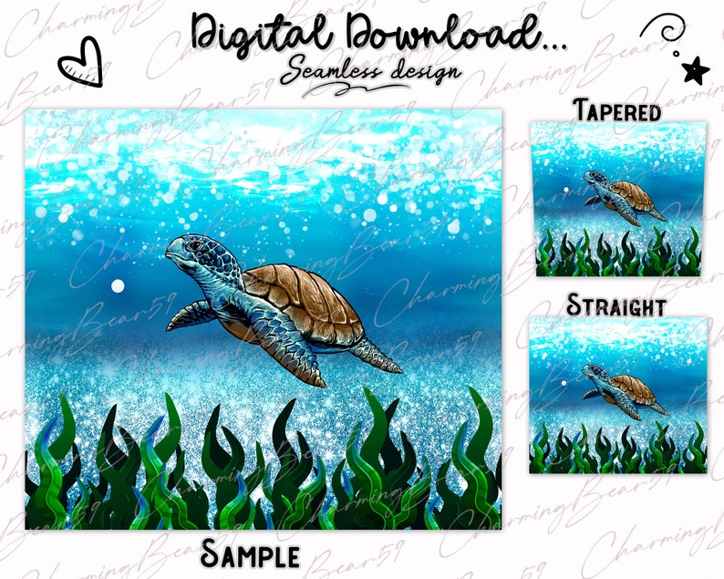 Sea Turtles Tumbler Wrap Sea Turtles Sublimation, Sea Turtle Glitter ...
