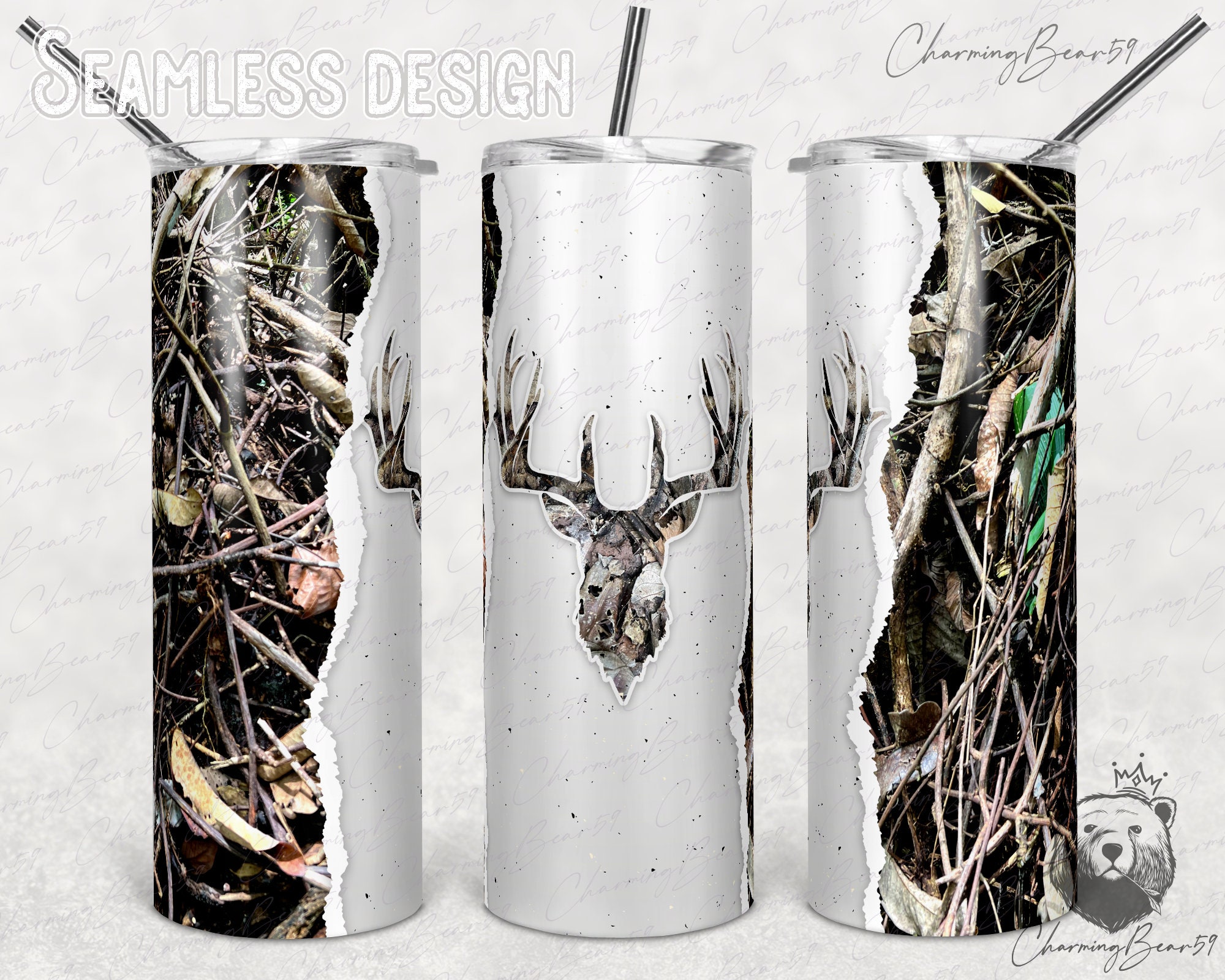 Deer Tumbler Wrap PNG Camo Tumbler Deer Hunting Tumbler PNG - Etsy