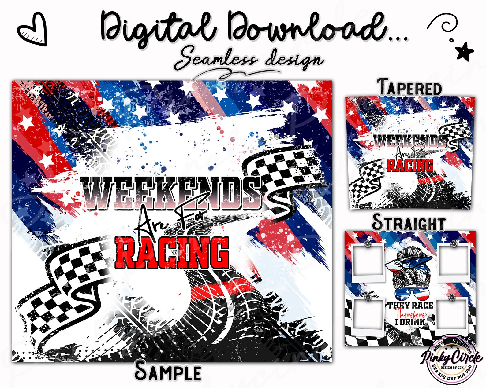 Weekends Are for Racing, 20oz Skinny Tapered & Straight Tumbler ...