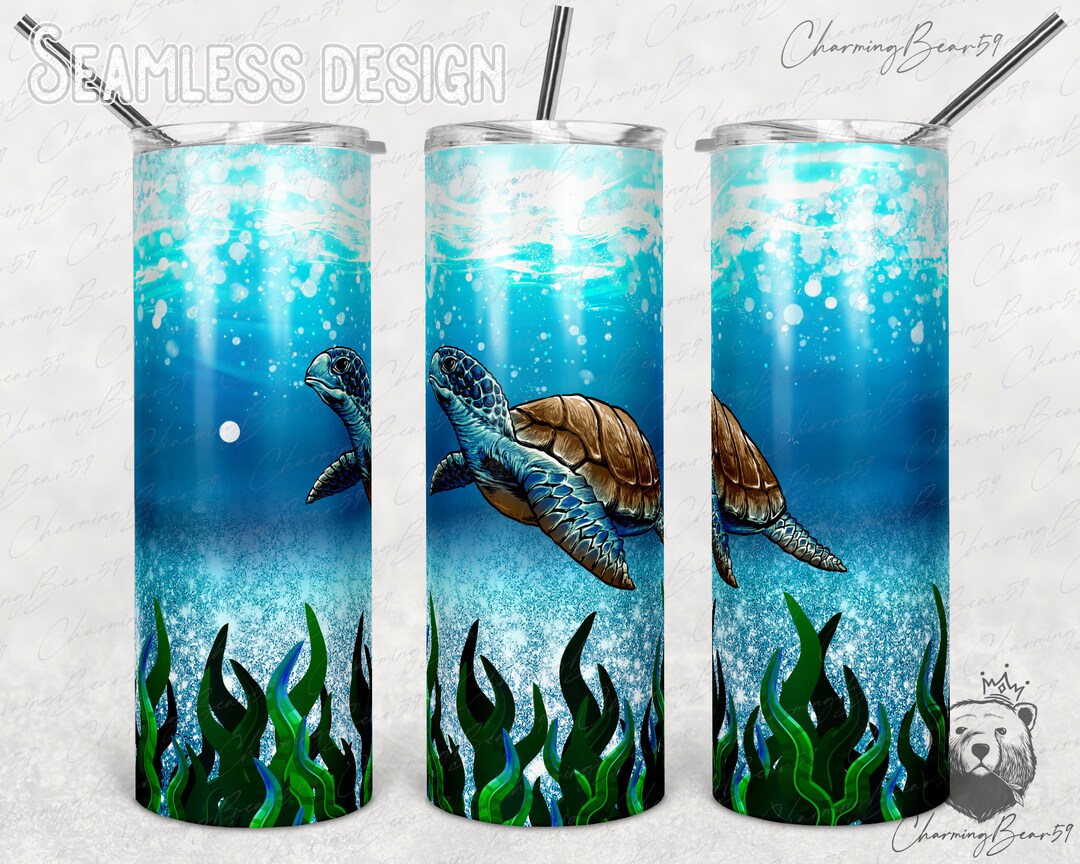 Sea Turtles Tumbler Wrap Sea Turtles Sublimation, Sea Turtle Glitter ...